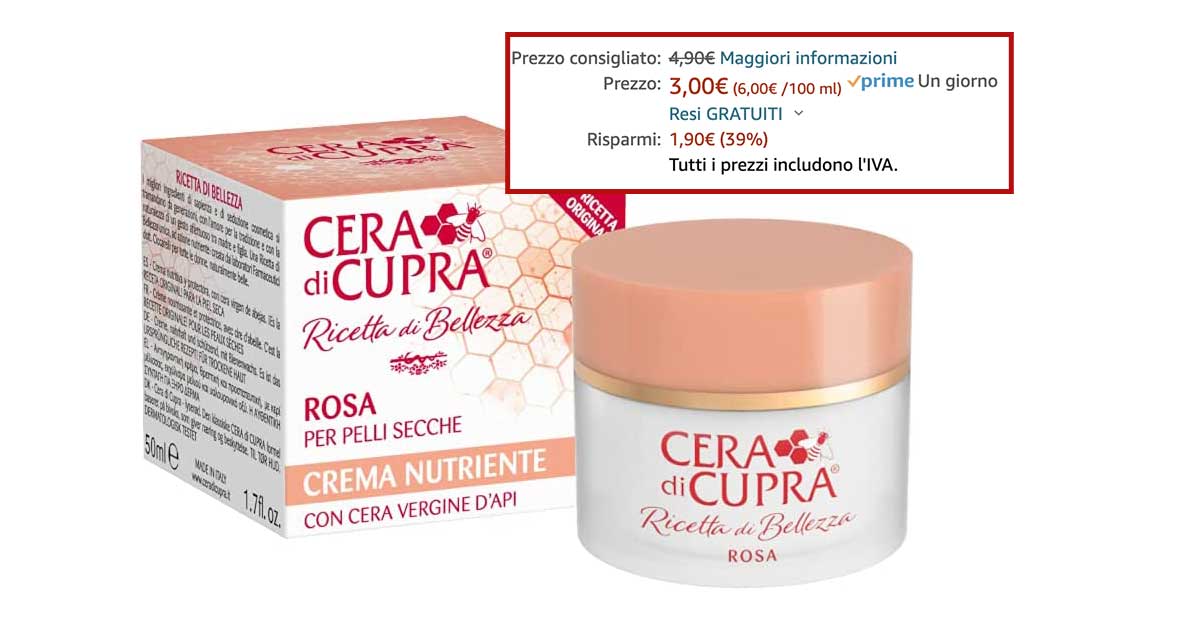 Cera di Cupra Crema nutriente pelli secche: solo 3€ con l'offertissima ...