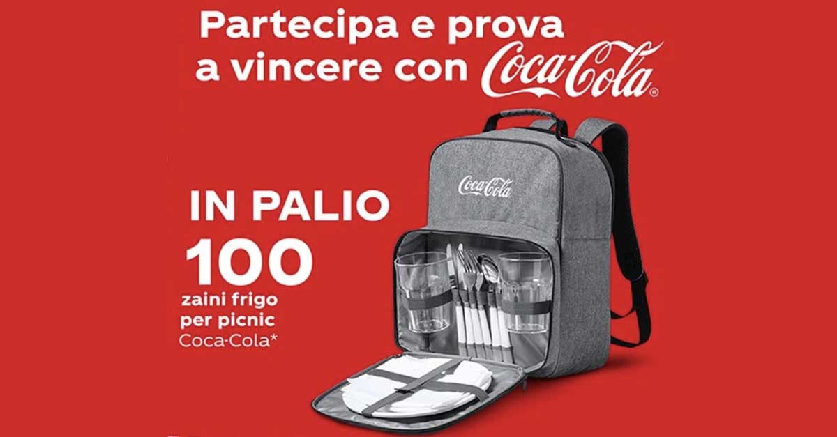 Concorso Coca-Cola e Sole 365: vinci uno zaino frigo brandizzato Coca ...