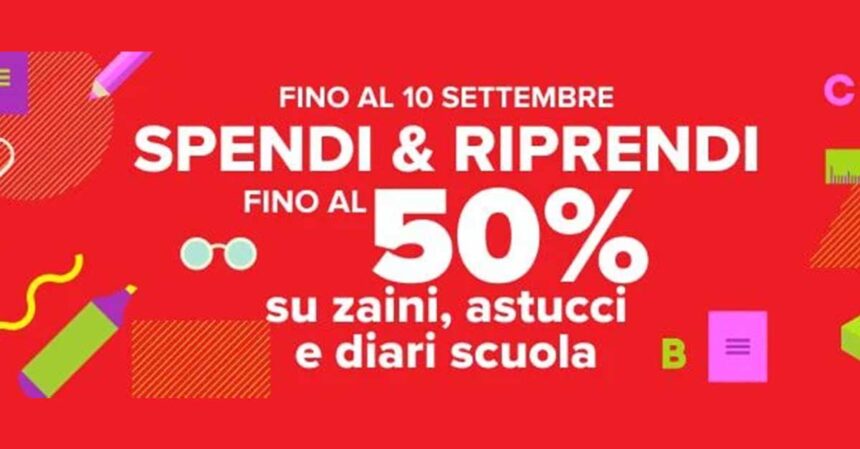 Promozione Carrefour "Spendi&Riprendi Zaini, Trolley, Astucci e Diari ...