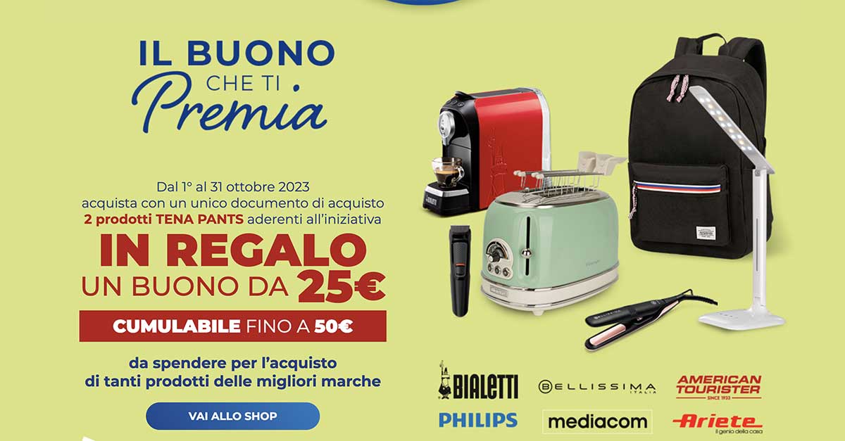 Tena "Il buono che ti premia 2023": vinci buoni regalo da €25 e goditi ...