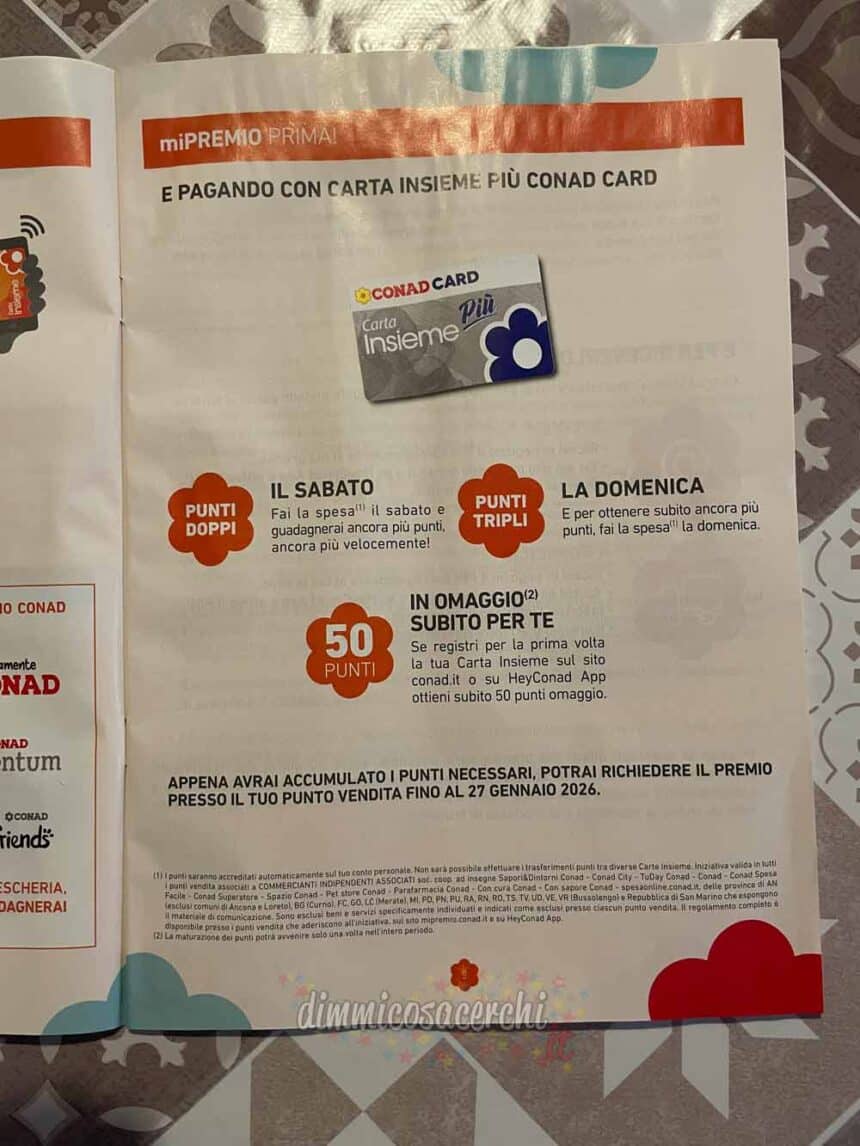 Conad "MiPremio 2025": raccolta punti mi premio (catalogo)