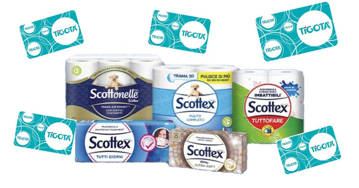 Vinci con Scottex e Scottonelle: 1300 gift card Tigotà - DimmiCosaCerchi