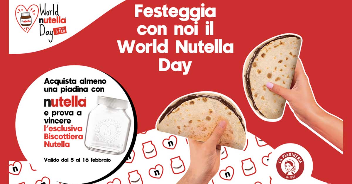Concorso Piada&Nutella: vinci 240 biscottiere Nutella! - DimmiCosaCerchi