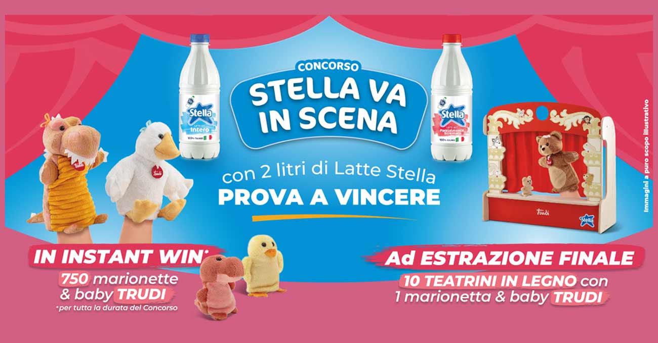 Concorso latte "Stella va in scena": vinci marionette e teatrini Trudi - DimmiCosaCerchi