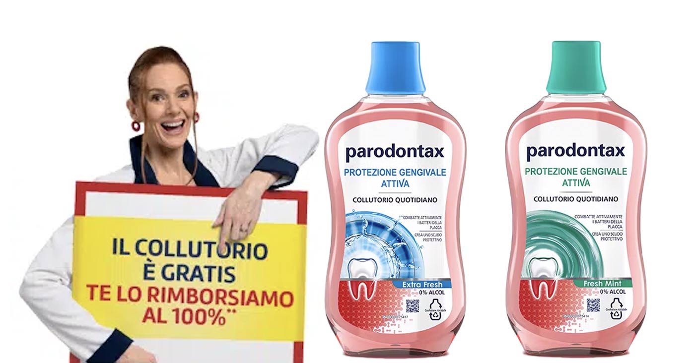 Cashback Parodontax 2025: collutorio gratis con 2 prodotti