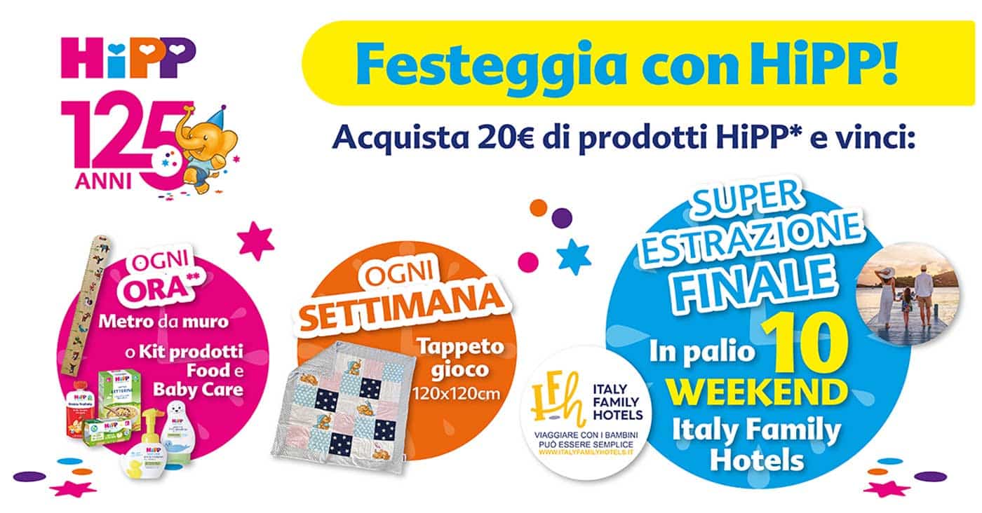 Concorso HiPP 125 anni: premi ogni ora, settimana e weekend in palio