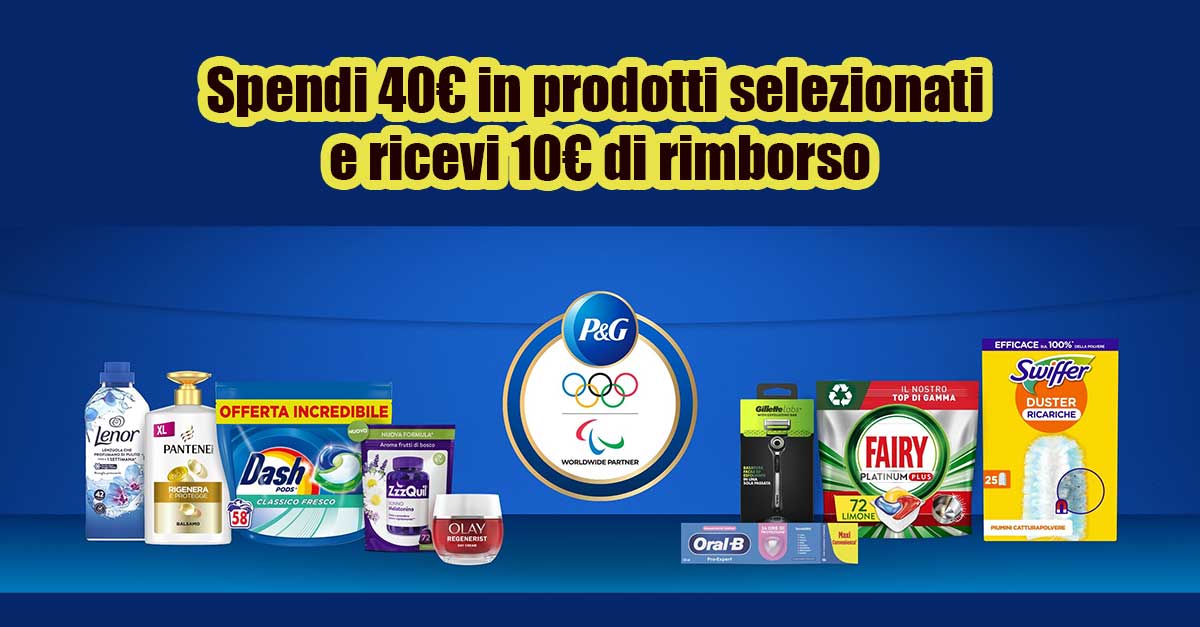 P&G: spendi 40€ su Amazon, rimborso di 10€! - DimmiCosaCerchi