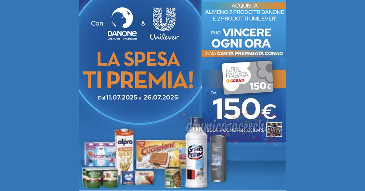 Concorso Danone e Unilever "La spesa ti premia" con gift card da 150 ...