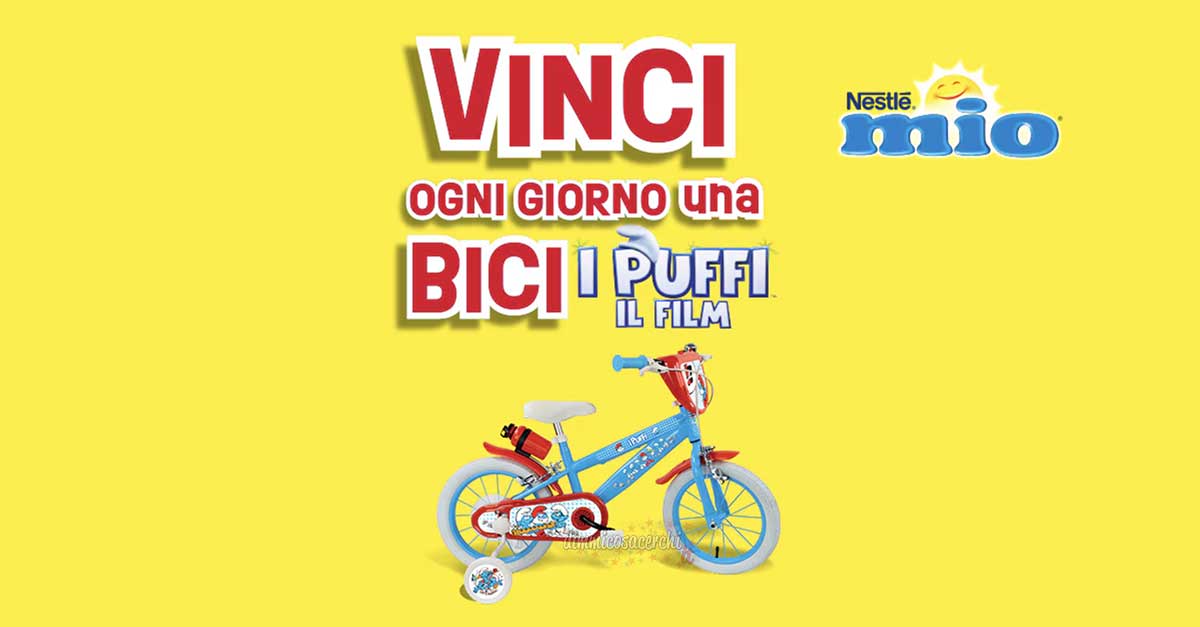 Concorso Mio Puffi: vinci ogni giorno una bicicletta - DimmiCosaCerchi