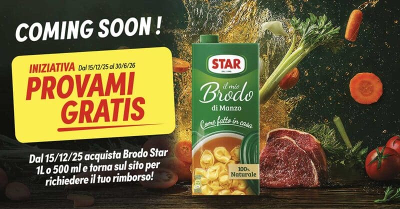 Provami gratis Brodo Star: 1 litro di brodo rimborsato! - DimmiCosaCerchi