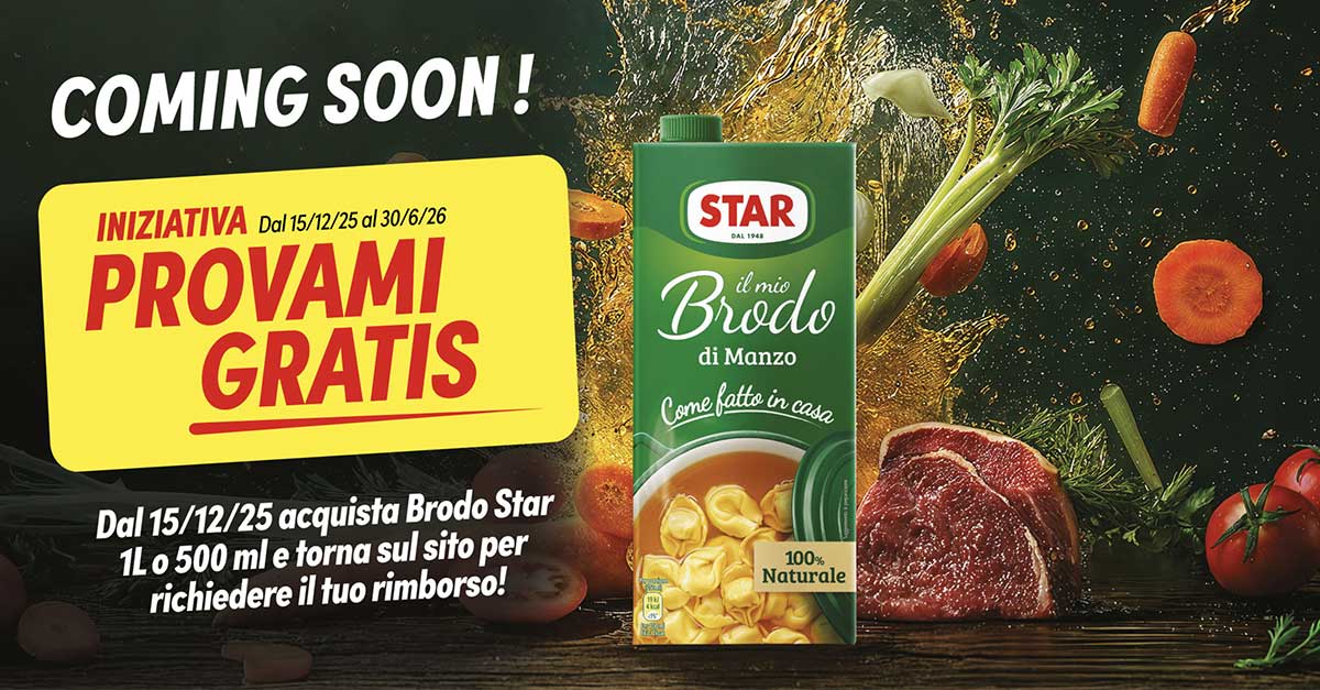 Provami gratis Brodo Star: 1 litro di brodo rimborsato! - DimmiCosaCerchi